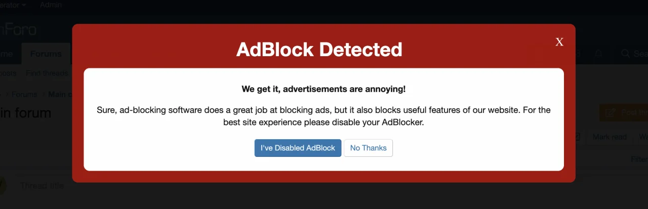 XF 2.2 / 2.3 - AdBlock Detector Pro v2.7.0 | Society french modding